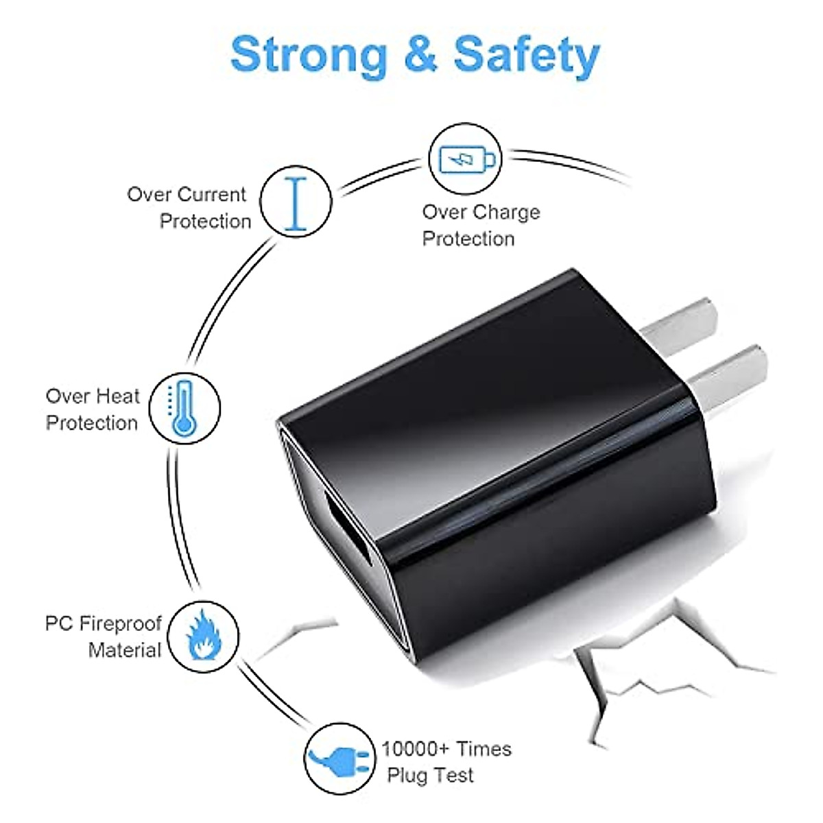 Fast Wall Charger & 5 ft USB Charging Cable Cord fit for Consumer Cellular Link, Consumer Cellular Link ii 2, Doro PhoneEasy 7050 626 824 618 610 680 605 612 615 Flip Phone & More Flip Phone Charge