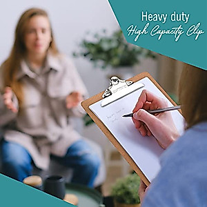 6 Clipboards, Standard A4 Letter Size Clipboard, 9" x 12.5" Clipboard, Clip Boards 8.5x11 Inch Paper, Clip Boards with 6" Metal Clip, Wood Clipboards, Hardboard Clip Board, Clipboards Bulk