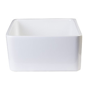 ALFI brand AB503 23-Inch Fireclay Single Bowl Farmhouse Kitchen Sink, White