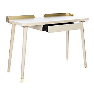 Safavieh Home Office Parker Modern White Washed and Gold 1-drawer Desk