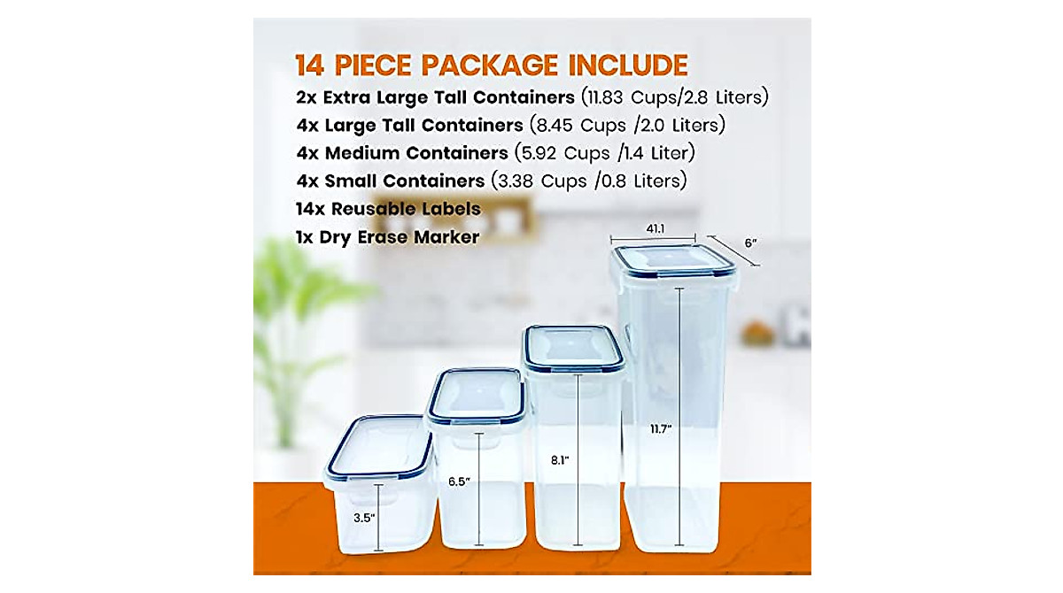 Cheer Collection Airtight Food Storage Containers Set of 14