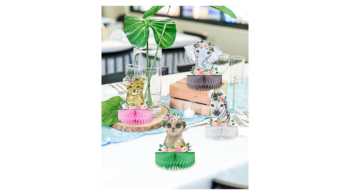 Safari Centerpieces for Tables - Jungle Animal Party Decor (10PCS)