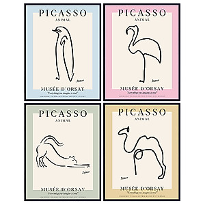 Pablo Picasso Wall Art & Decor - Gallery Wall Art Set - Cat Home Decor - Picasso Poster - Pablo Picasso Poster Prints - Modern Wall Art - Contemporary Wall Art - Housewarming Gifts for Women