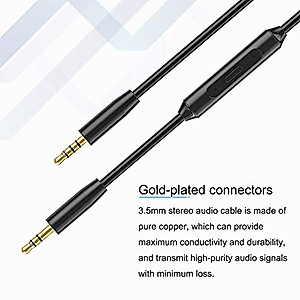 Ancable Replacement 3.5mm Headset Audio Cable Compatible with Skullcandy Headphone, 3.5mm Stereo Cord with Mic and Volume Control for Skullcandy Crusher, Hesh, Hesh 2, Hesh 3, Venue, Grind Headphones
