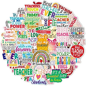 Teacher Stickers Vinyl Waterproof Teacher Appreciation Gifts for Laptop Water Bottle Back to School Supplies 100Pcs