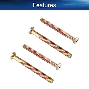 Yinpecly 10Pcs M8 × 75mm Carbon Steel Inner Hex Flat Head Screw Hex Socket Flat Head Screws Furniture Bolts Colorful Tone