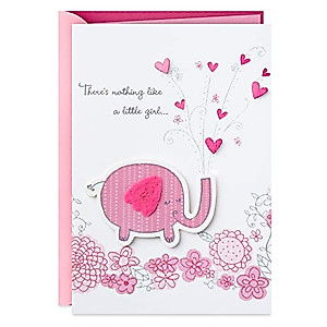 Hallmark Baby Shower Card for Baby Girl (Pink Elephant)