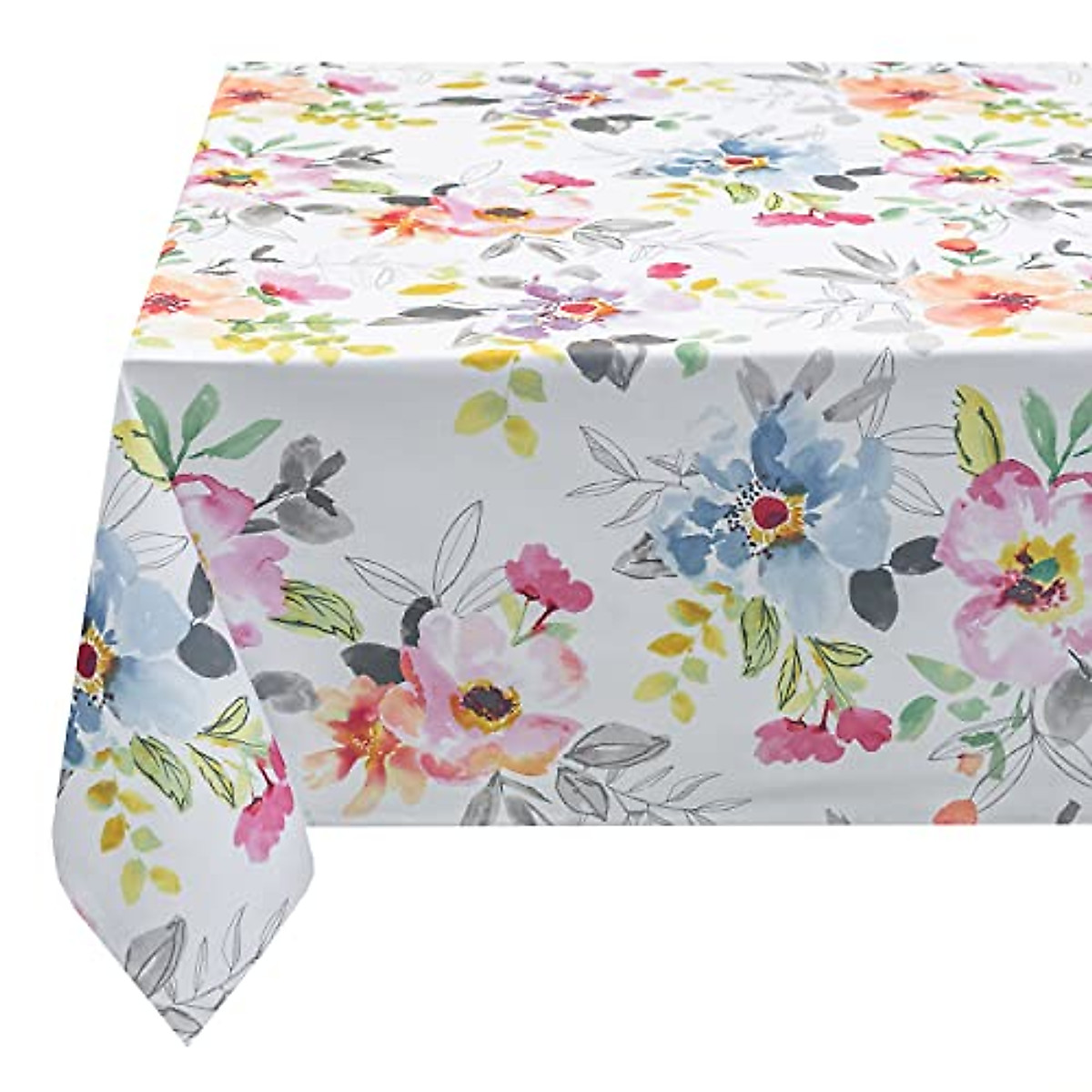 Benson Mills Indoor Outdoor Spillproof Fabric Tablecloth for Spring/Summer/Party/Picnic (Harper, 52" X 70" Rectangular)