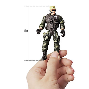 HAPTIME Army Men Action Figures Soldiers Toys with Accessories / SWAT Team Figure Military Playset for Boys Girls Children Kids 3 4 5 6 7 8 9 Years Old,Great as Christmas,Birthday(Special Troops)