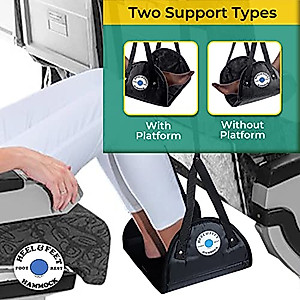 Heel & Feet Hammock Foot Rest (Memory Foam), Portable Desk Foot Hammock & Airplane Footrest, Essential Airplane Travel Accessories to Prevent Feet & Leg Pain, Cramping & Swelling