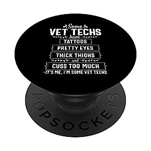 Funny Vet Tech Tattoos Veterinary Assistant Animal Gift PopSockets PopGrip: Swappable Grip for Phones & Tablets