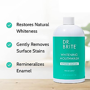 Dr. Brite Natural Whitening Mouthwash, Alcohol-Free, Doctor Formulated to Prevent Bad Breath - Mint, 16 oz