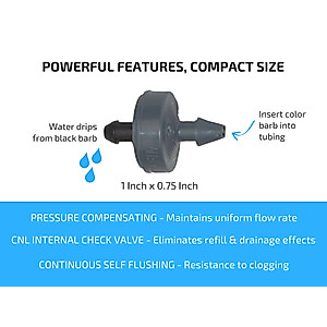 1 GPH Netafim Woodpecker Jr Pressure Compensating Dripper Emitters (35-Pack) Kit with Hole Punch Tool and Goof Plugs for Drip Irrigation Systems