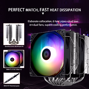 Thermalright Peerless Assassin 120 SE ARGB CPU Air Cooler,6 Heat Pipes CPU Cooler, Dual 120mm TL-C12C-S PWM Fan, Aluminium Heatsink Cover, AGHP Technology, for AMD AM4/AM5/Intel 1700/1150/1151/1200
