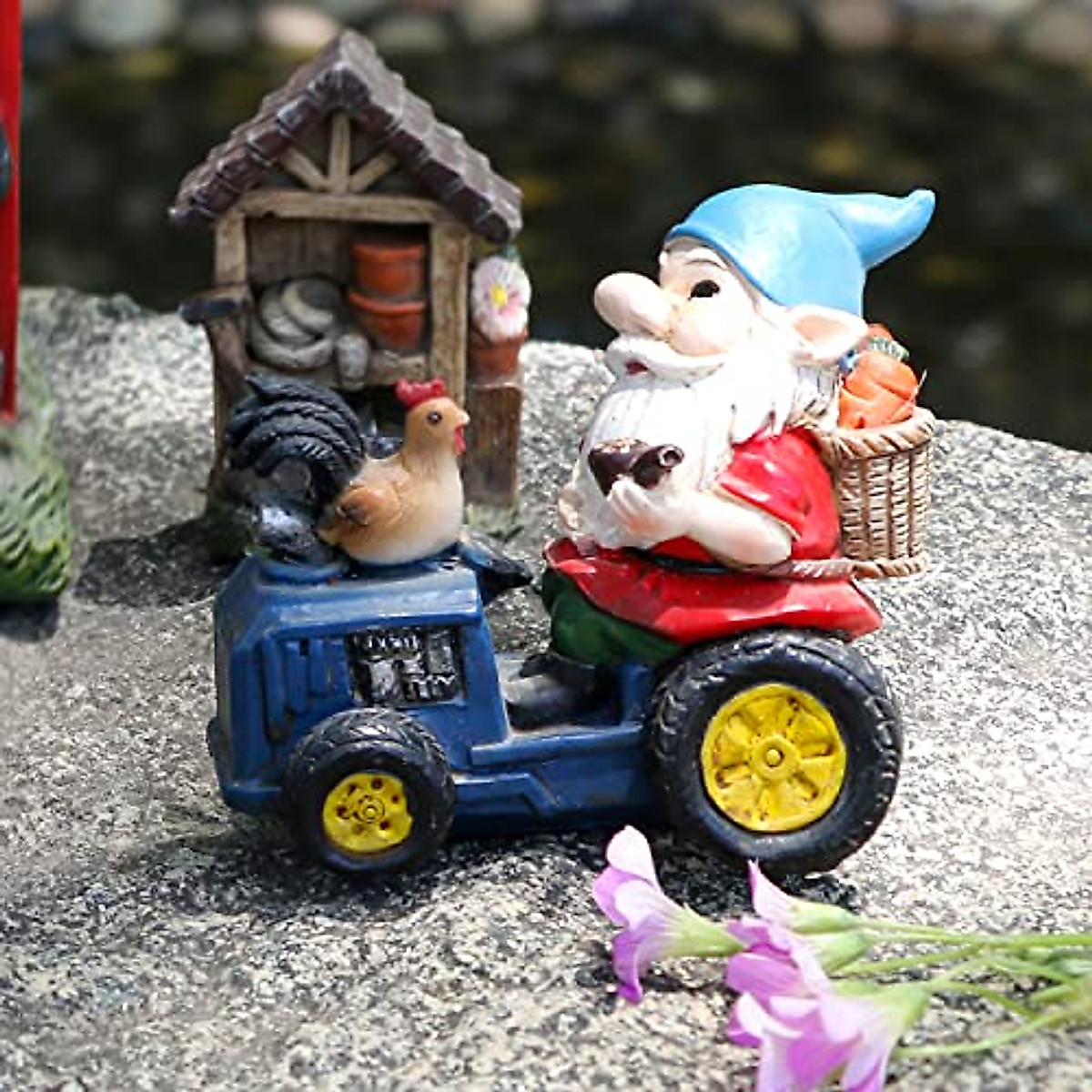 BangBangDa Miniature Fairy Garden Accessories - Garden Gnome Figurines House Set of 22PCS - Outdoor Resin Mini Gnomes Statue for Plant Pots Decor, Women Gardening Lover Birthday Gift