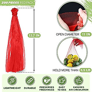 Vegetables Storage Mesh Bag for Fridge - 200Pcs 13.7 IN Drawstring Mesh Bag Produce Bags Reusable Washable Onion Storage Tote Bag Farmers Market Bag - Fruit Bags Grocery Bag Shopping Bag Onion Netting