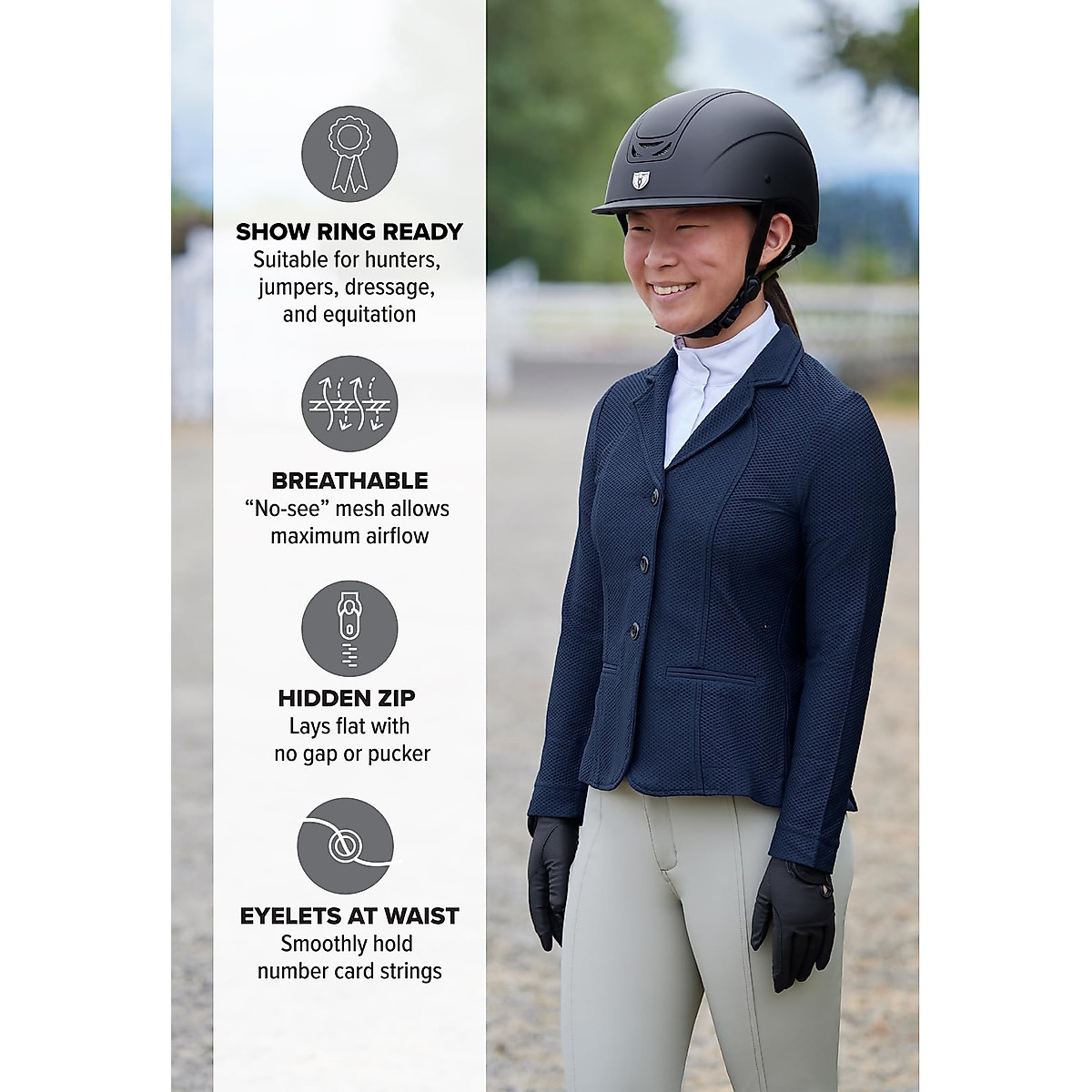 Kerrits Kids Affinity Aero Show Coat Navy Size: M