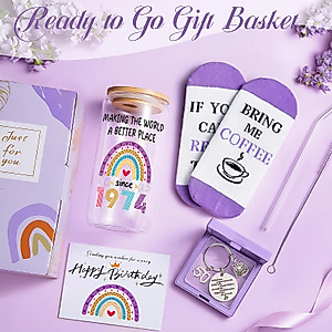 50th Birthday Gifts for Her - Best Friends Gifts for Women-Cool Gifts for 50 Year Old Woman-Unique Gift Ideas for Women Over 50 Happy Birthday Gift Basket for Her Mom Sister Coworker Daughter Him