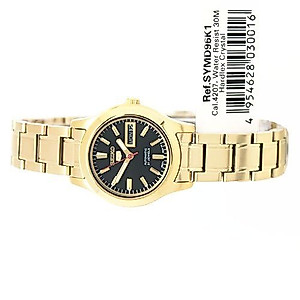 Seiko Women's SYMD96 5 Automatic Black Dial Gold-Tone Stainless Steel Watch