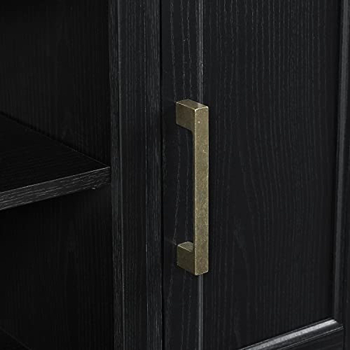 Crosley Furniture Camden Corner TV Stand for 65+ inch TVs, Entertainment Center with Storage Shelves, Black