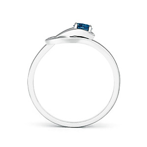 Angara Natural London Blue Topaz Solitaire Ring for Women in Sterling Silver Size-7 (Grade-A | Size-4mm) | December Birthstone Jewelry Gift for Women | Birthday | Wedding | Anniversary | Engagement