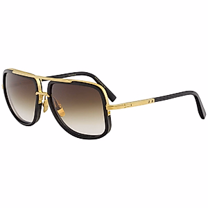 Dita DRX-2030B-59-Z - Mach-One Sunglasses Shiny 18K Gold - Black w/D.Brown to Clear-AR 59mm