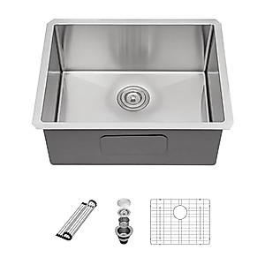 21 Undermount Bar Sink - Sarlai 21"x18" Undermount Kitchen Sink Single Bowl 16 Gauge Stainless Steel Bar Prep Sink Small Kitchen Sink 10 deep