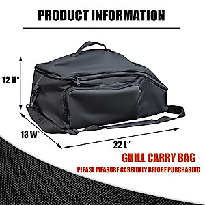 Portable Grill Carry Bag for Weber 1141001 Go-Anywhere Gas Grill - Outdoor Camp Grill Cover for Weber 121020 Go-Anywhere Charcoal Grill - Heavy Duty Waterproof 600D Oxford Fabric