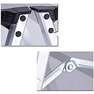 PENGJIE Folding Ladder Step Stool Ladder Stool 2 Step Folding Aluminum Heavy Duty Steel Portable Anti Slip Mat Tread Compact 150 Kg Capacity