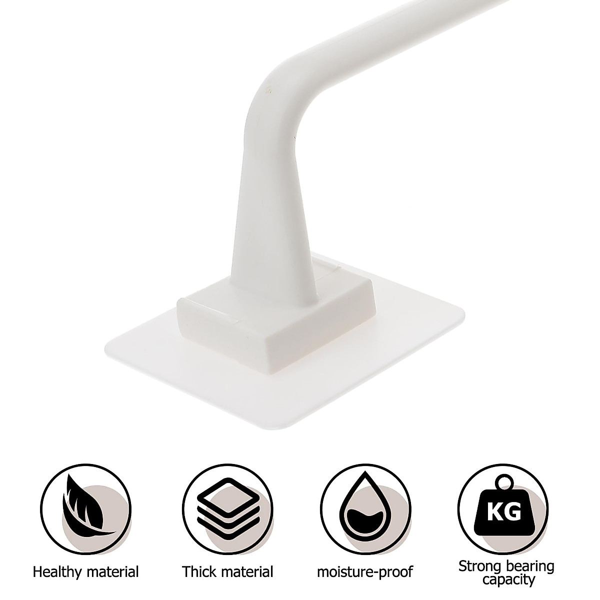 DOITOOL White Towel Rack Bathroom Hand Towel Holder No Drill Single Towel Rod Hand Towel Holder Adhesive Bathroom Towel Hanger for Hotel Home, 34cm