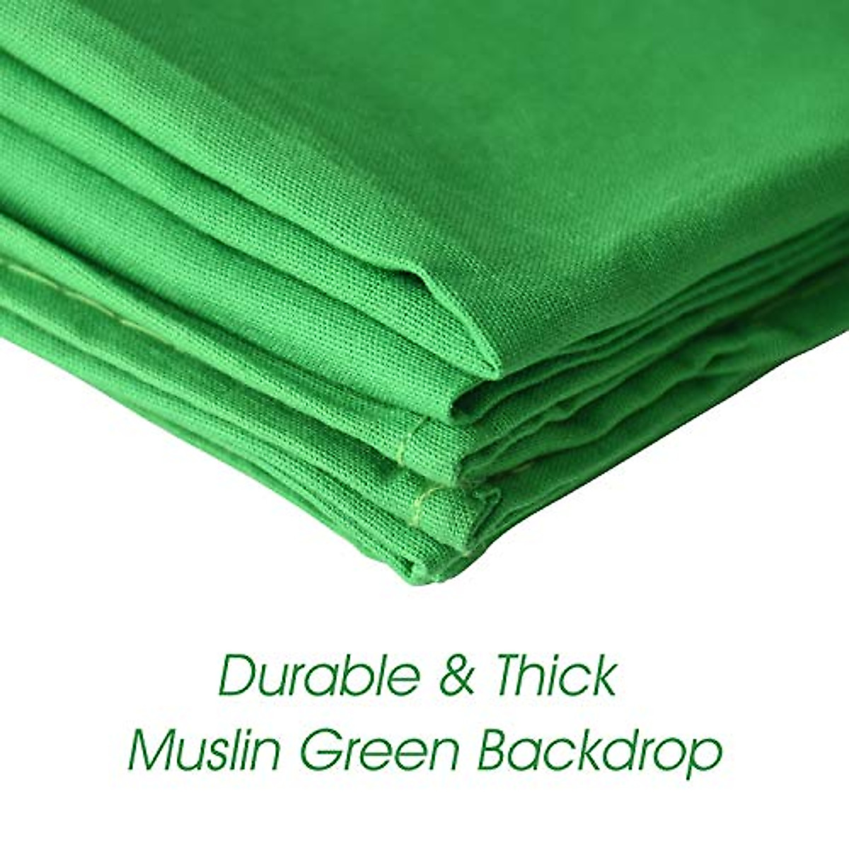 EMART 10 X 12ft Green Screen Backdrop, Chromakey Photo Backdrop Seamless Muslin Cloth Fabric for Recording, Photography Studio, Steaming, Zoom Meeting
