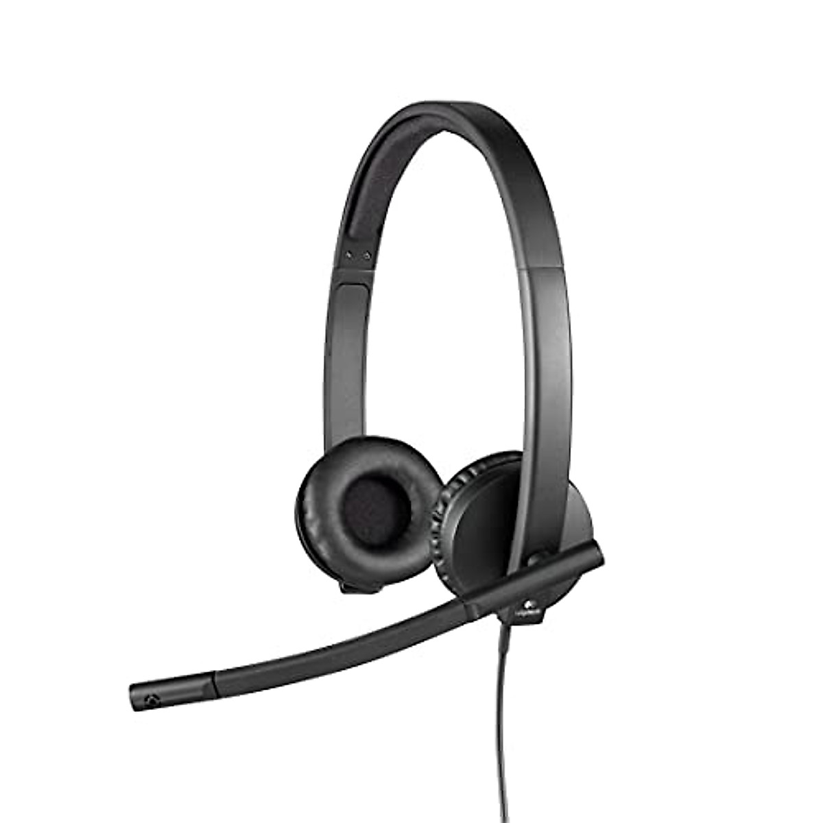 Logitech H570e Wired Headset, Stereo Headphones with Noise-Cancelling Microphone, USB, in-Line Controls with Mute Button, Indicator LED, PC/Mac/Laptop - Black