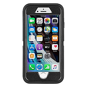 JIETWU for iPhone 8/iPhone 7 Built-in Screen Protectior Case, Drop Shock Dust Protection Strong and Durable Heavy Duty Full Body Rugged 3-Layer Military for iPhone 8/iphone7 Case (Black)