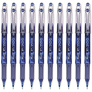 Pilot P-700 Rollerball Stick Gel Pen, Blue Ink, Fine Point 10-PACK(38611)