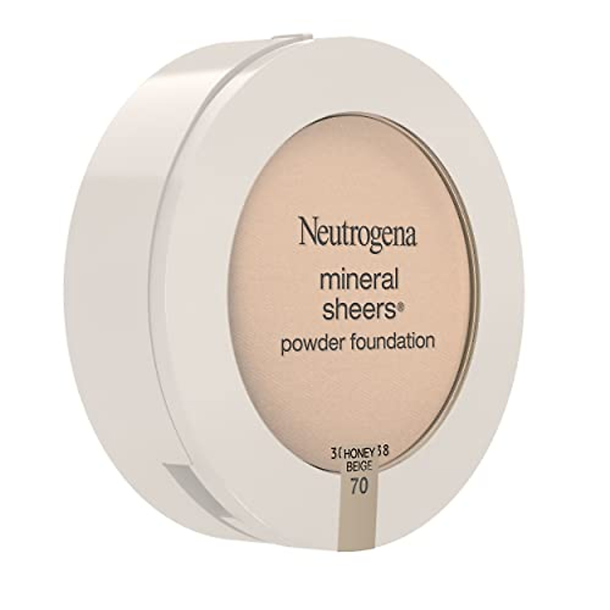 Neutrogena Mineral Sheers Compact Powder Foundation, Lightweight & Oil-Free Mineral Foundation, Fragrance-Free, Honey Beige 70,.34 oz (Pack of 2)