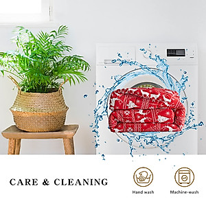 Flysheep Christmas Comforter Set 3 Pieces Twin Size 68x88 inches, Red White Snowflake and Deers Trees Reversible Design, Soft Microfiber Lightweight Bedding Sets for Kids