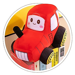 XIZHI Car Plush Toy Soft Stuffed Car Plush Pillow Toy CuteTractor Cartoon Throw Pillow Plushie Gifts for Kids Birthday Christmas Party (Tractor Red)