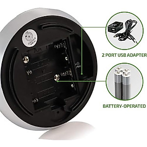 Ovente 8" Lighted Tabletop Makeup Mirror with 1X/10X Magnification, Double-Sided Magnifying Vanity Mirror, Dimmable LED Lights, 360° Swivel Design and Dual Power Supply, Polished Chrome MLT75CH1X10X