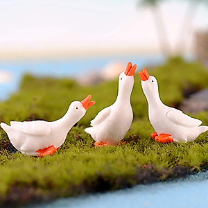 zdfYYkzdf 3Pcs Miniature Goose Desktop Ornaments Bonsai Mininature Landscape Decoration for Fairy Garden Home Car Crafts Decor 3pcs