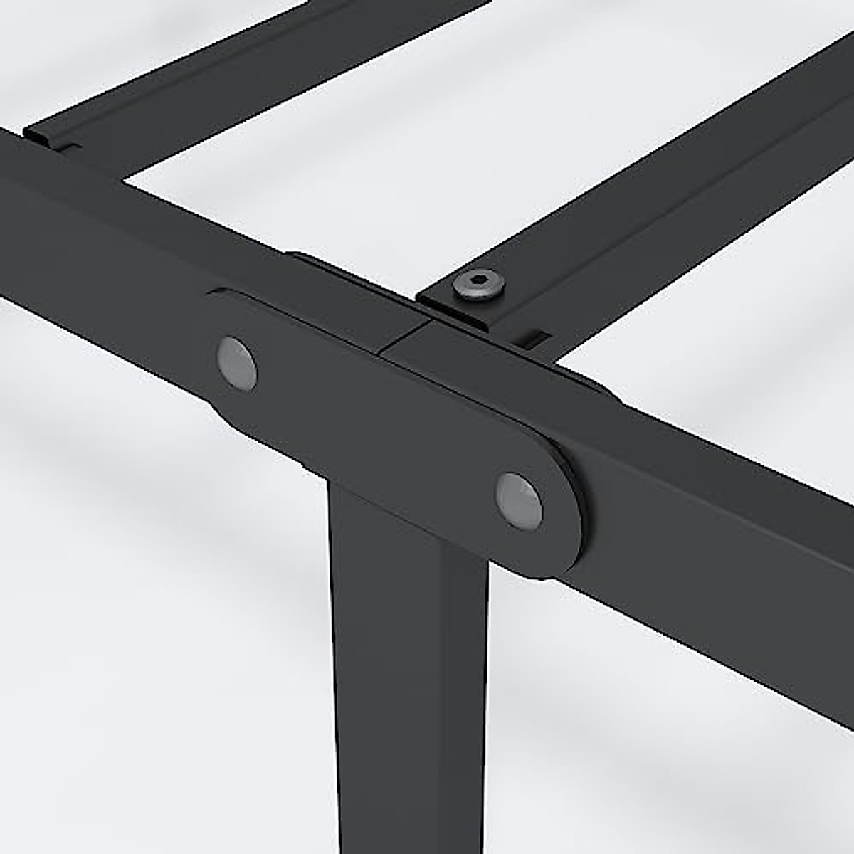 YUSENHEEI Twin Size Bed Frame 16 Inches High Metal Platform Bedframe with Slat Strips Easy Assembly Heavy Duty Strong No Need Box Spring Noise Free Non-Slip Large Storage Space Underbed