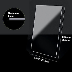 6Pcs Clear Acrylic Sheet, 8" x 10" x 0.08” Thick (Around 2mm) Transparent Acrylic Panel, Clear Plexiglass Sheets with Protective Film for Signs, DIY Display Projects, Christmas Presents, Craft