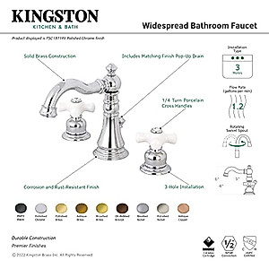 Fauceture FSC1971PX American Classic Widespread Bathroom Faucet with Pop-Up Drain, Polished Chrome