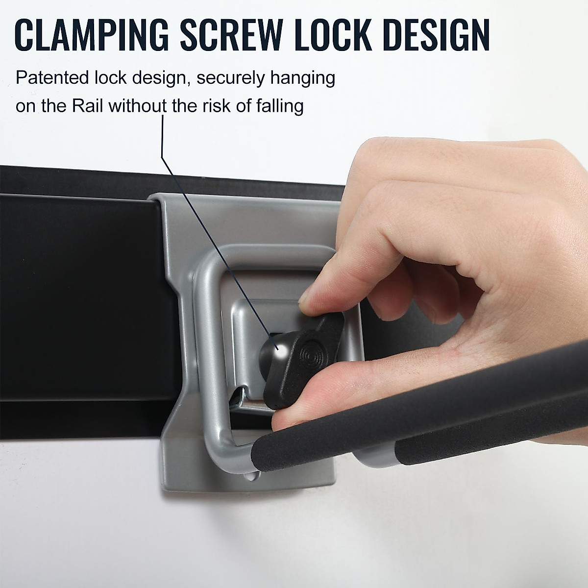 Aking Ace Clamping Garden Tool organizer, Garage Organization Wall Mount Tool Holder, Heavy Duty Garage Storage Tool Rack, Shovel Hangers Yard Tool Hook, Hold Up to 420lbs (48Inch Black)