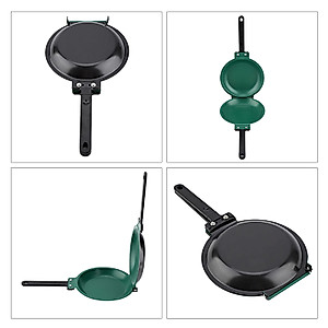 nikusaz Double Side Steel Coating Flip Frying Pan,Durable Pancake Maker, Non-Stick Household Kitchen Cookware for Home Kitchen