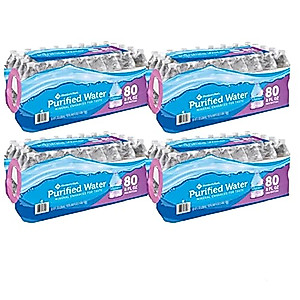Member's Mark Purified Water 8 oz. bottle, 80 pk -Small Bottles Of Water - Mini Water Bottles - 8 oz Bottled Water - Bulk Small Water Bottles PACK OF 4 (TOTAL 320 BOTTLES)