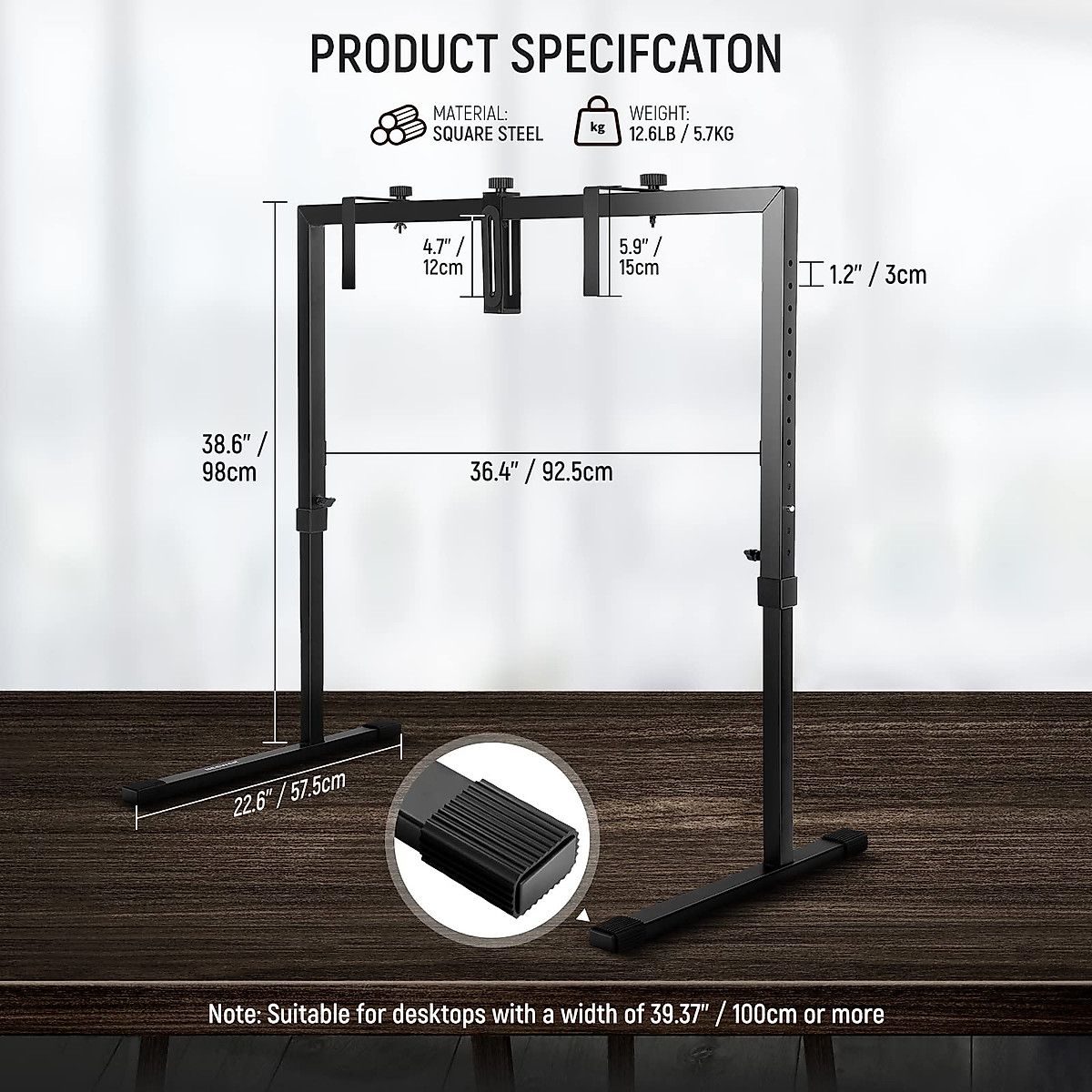 NEEWER Overhead Camera Mount Rig for Top Down Shots, Heavy Duty Steel Tabletop Mount Stand Multi Device Platform for Flat Lay Photography Lighting Cooking Drawing Crafts, For Desks≥3.3'/1m Long, ST100