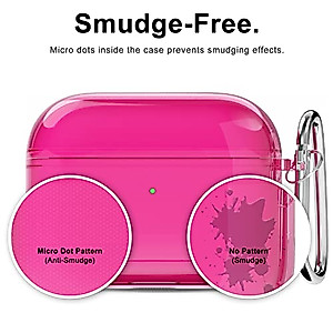 Svanove for Airpods Pro 2nd Generation Case Clear, Neon Transparent Airpods Pro 2 Case Silicone Accessories, Soft Rubber Gel Airpods Case for Women Girl Cute, Protective Cover with Lock, Hot Pink