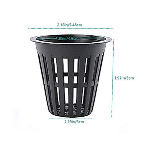 IPXEAD 100PCS 2 Inch Garden Slotted Mesh Net Cups, Round Heavy Duty Net Cups Pots for, Hydroponics Slotted Mesh…