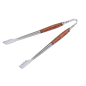 BBQGuys Signature 4-Piece Stainless Steel W/Wooden Handles Tool Set - BBQ-4PCW-TST