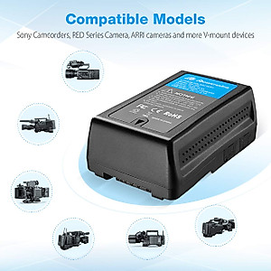 Powerextra V Mount V-Lock Battery 190Wh 13400mAh Compatible with Sony Video Camera Camcorder Broadcast LED Light Replacement Brick for DSLR